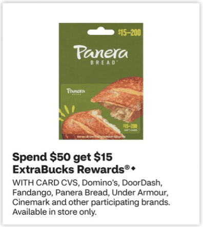 $15 ExtraBucks Rewards when you spend $50 on Select Gift Cards at CVS ...