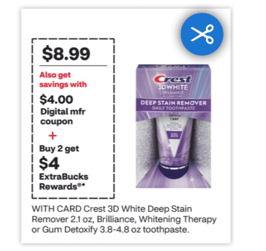 Crest 3D White Brilliance Deep Stain Remover & Toothpaste only $1.99 ...
